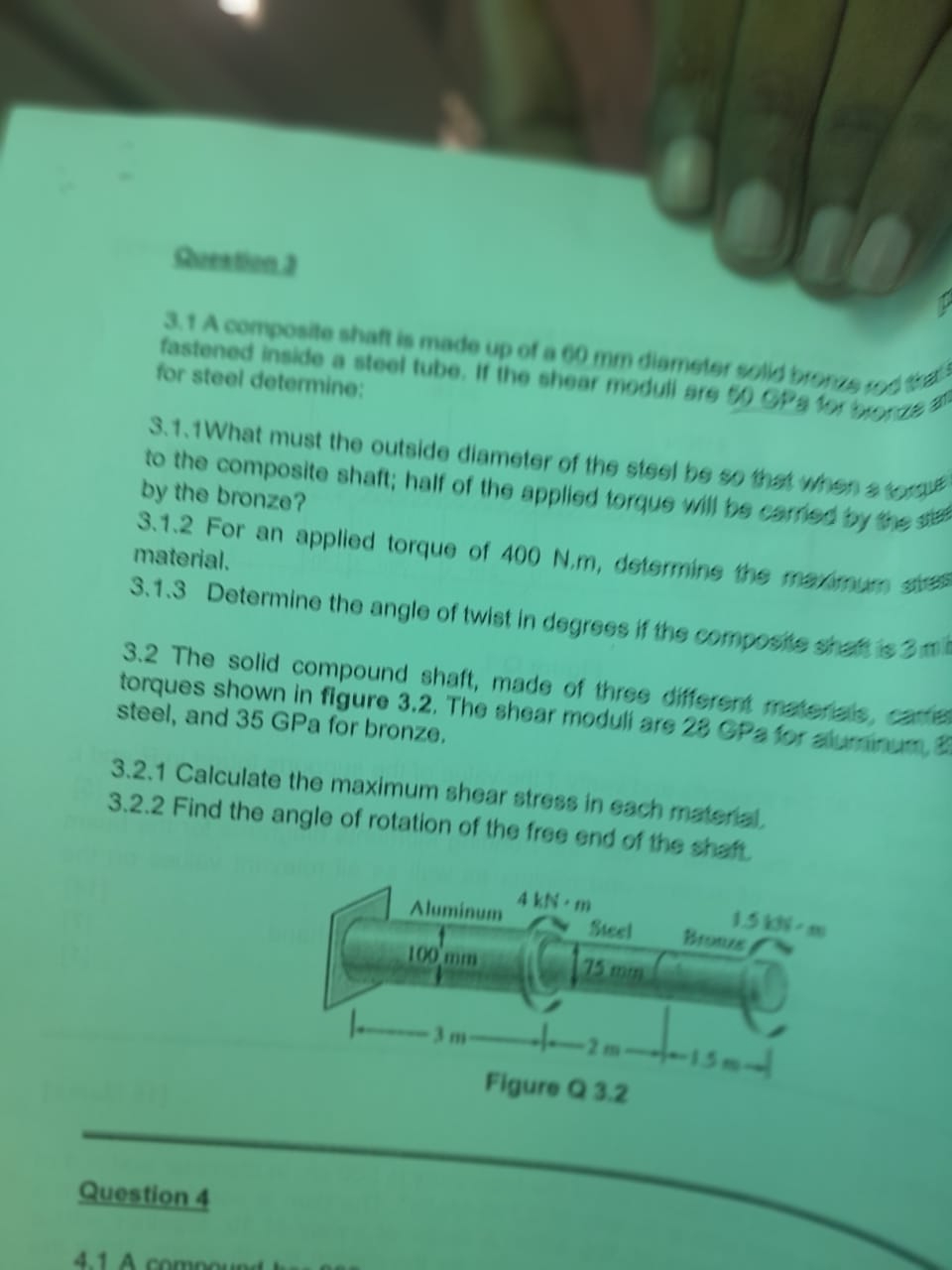 Question 3. ﻿A composite shaft is made up of a 60 ﻿mm | Chegg.com