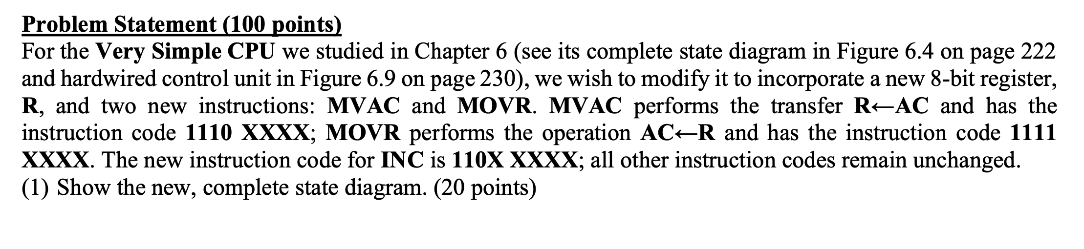 Problem Statement (100 points) For the Very Simple | Chegg.com