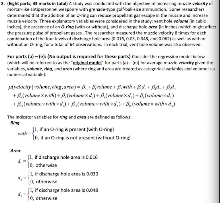 2. (Eight parts; 33 marks in total) A study was | Chegg.com