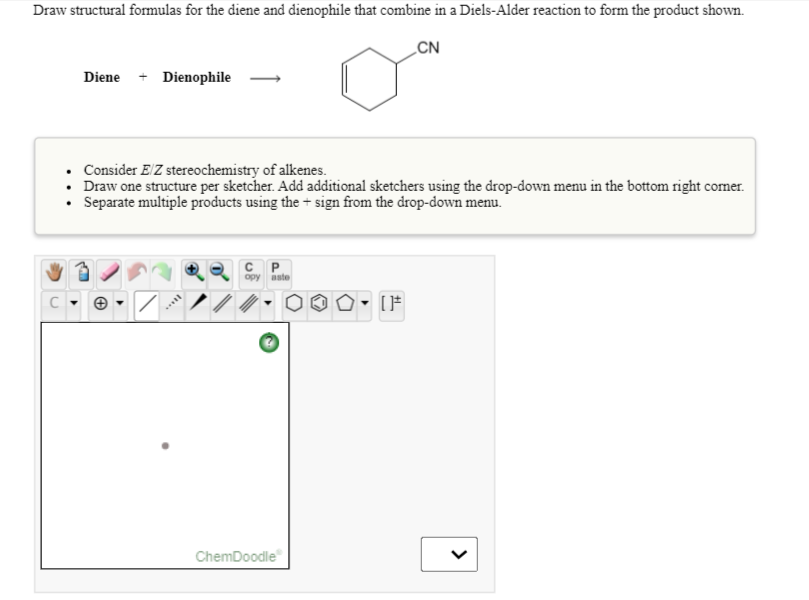 Solved Draw structural formulas for the diene and dienophile | Chegg.com