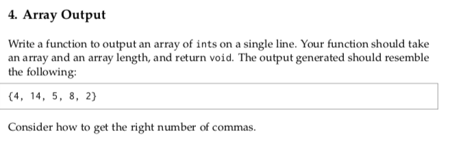 Solved 4 Array Output Write A Function To Output An Array 8997