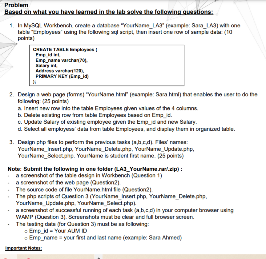 Solved Problem Based on what you have learned in the lab | Chegg.com