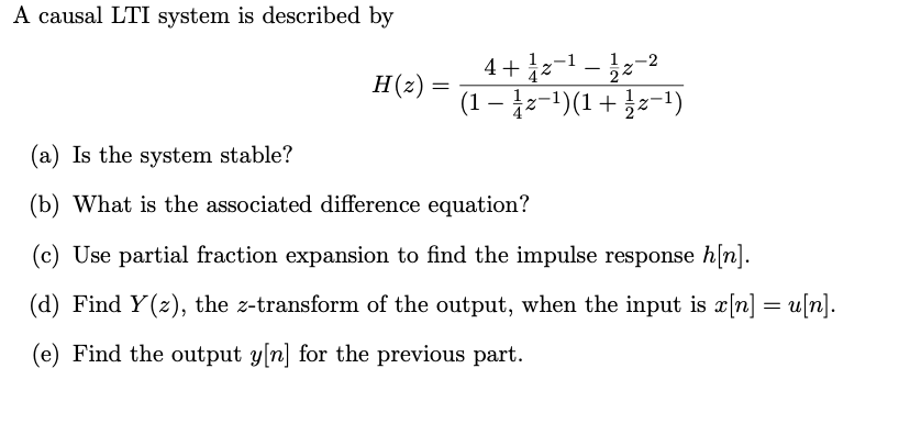 Solved A causal LTI system is described | Chegg.com