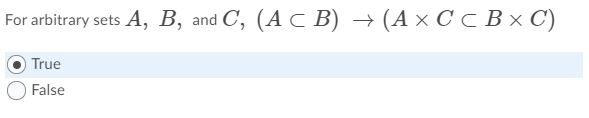 Solved For arbitrary sets A, B, and C, (ACB) + (AXC C B x C) | Chegg.com
