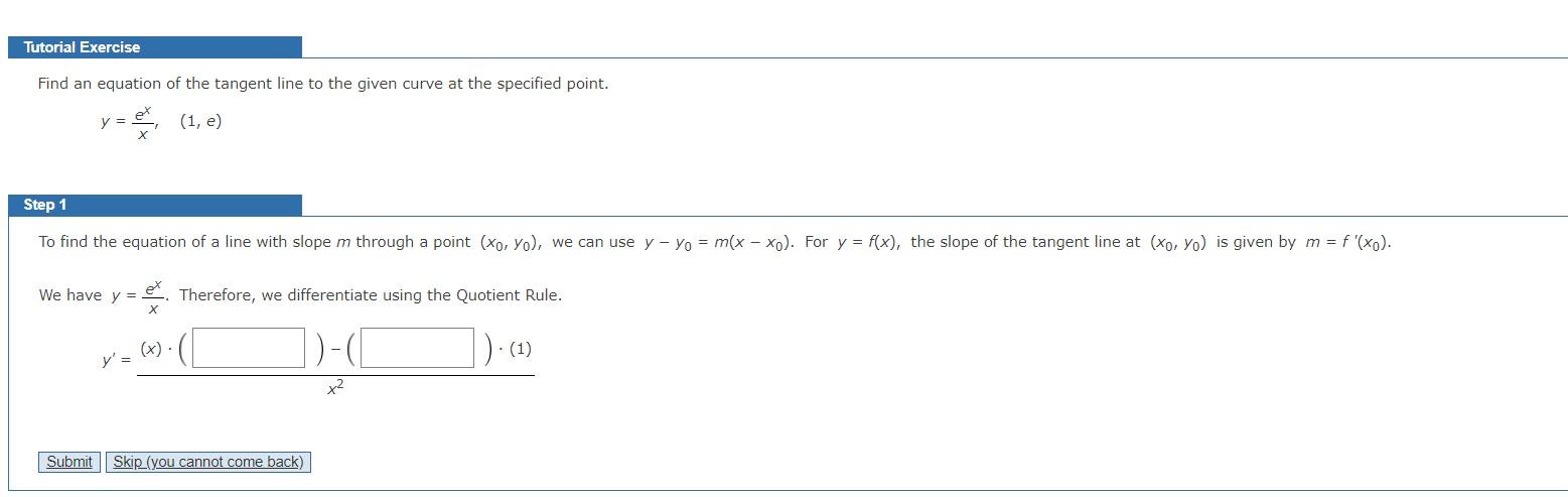 Solved Tutorial Exercise Find an equation of the tangent | Chegg.com