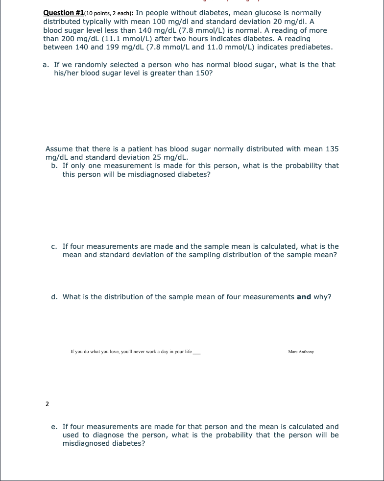 Solved Question #1(10 points, 2 each): In people without | Chegg.com