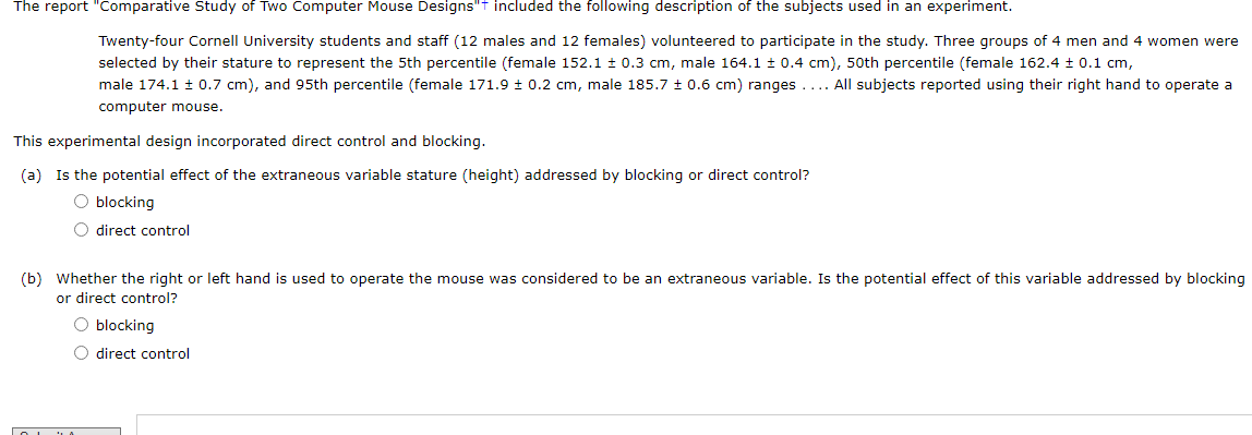 Solved The report "Comparative Study of Two Computer Mouse | Chegg.com