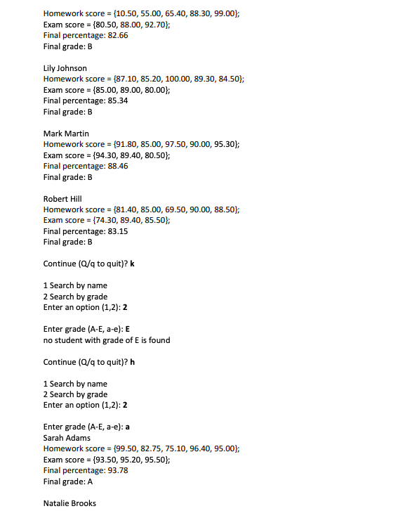 Solved Problem 1 (70 points) Grade calculation Write an | Chegg.com