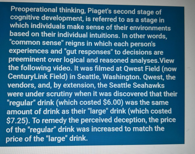 Solved 1. referring to the obstacles to logic of centration, | Chegg.com