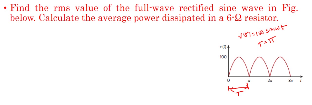 Solved Find the rms value of the full-wave rectified sine | Chegg.com