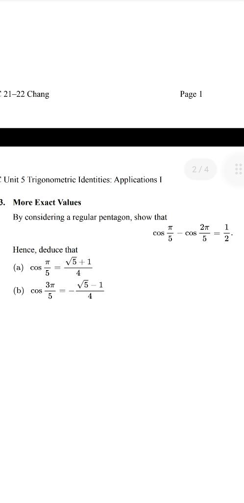 Solved 21-22 Chang Page 1 214 Unit 5 Trigonometric | Chegg.com