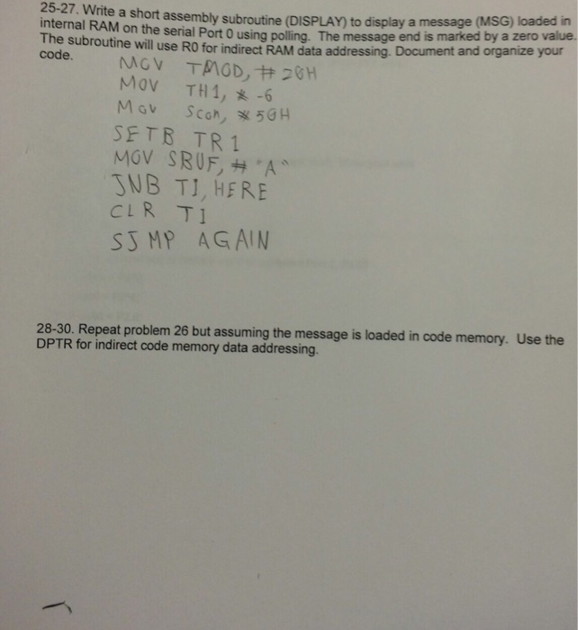 Solved Write A Short Assembly Subroutine Display To
