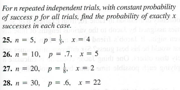 Solved For n repeated independent trials, with constant | Chegg.com