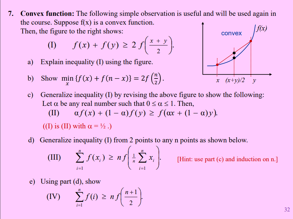 Solved 7. Convex function: The following simple observation | Chegg.com