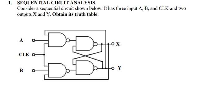 Solved 1. SEQUENTIAL CIRUIT ANALYSIS Consider a sequential | Chegg.com