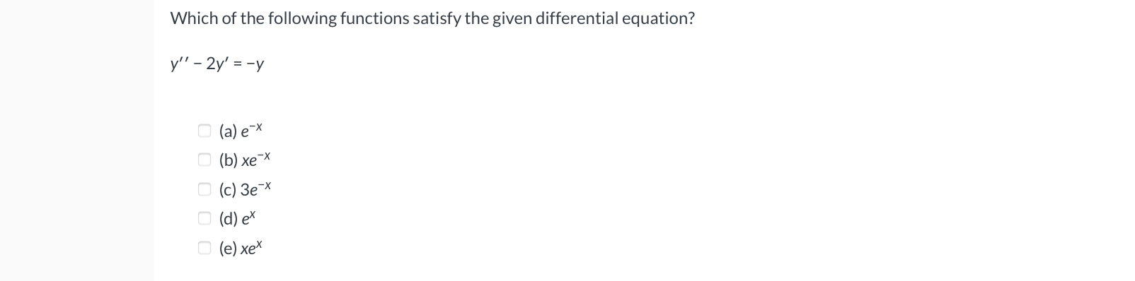 Solved Which of the following functions satisfy the given | Chegg.com