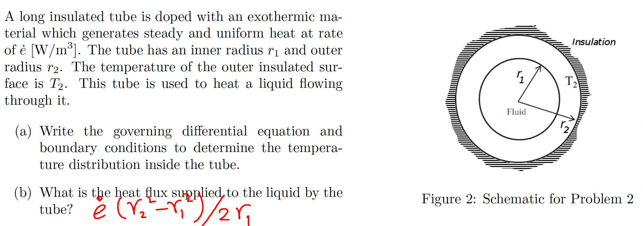 A long insulated tube is doped with an exothermic | Chegg.com