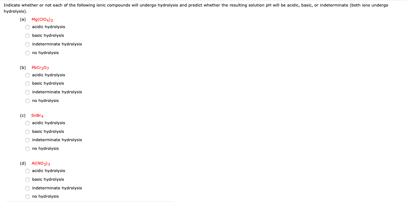 Solved Indicate whether or not each of the following ionic | Chegg.com