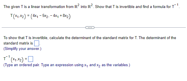 Solved The given T is a linear transformation from R2 into | Chegg.com