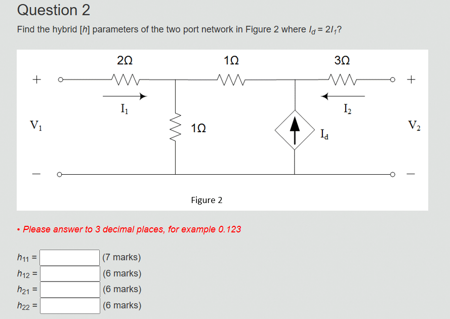 Solved Find the hybrid h ﻿parameters of ﻿the two port | Chegg.com