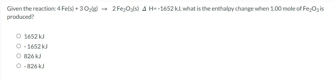Solved Given the reaction: 4 Fe(s) + 3 O2(g) → 2 Fe2O3(s) A | Chegg.com