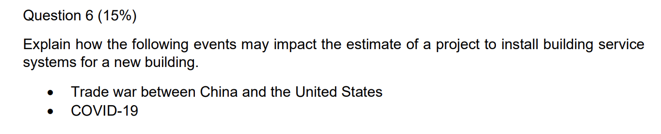 Solved Explain how the following events may impact the | Chegg.com