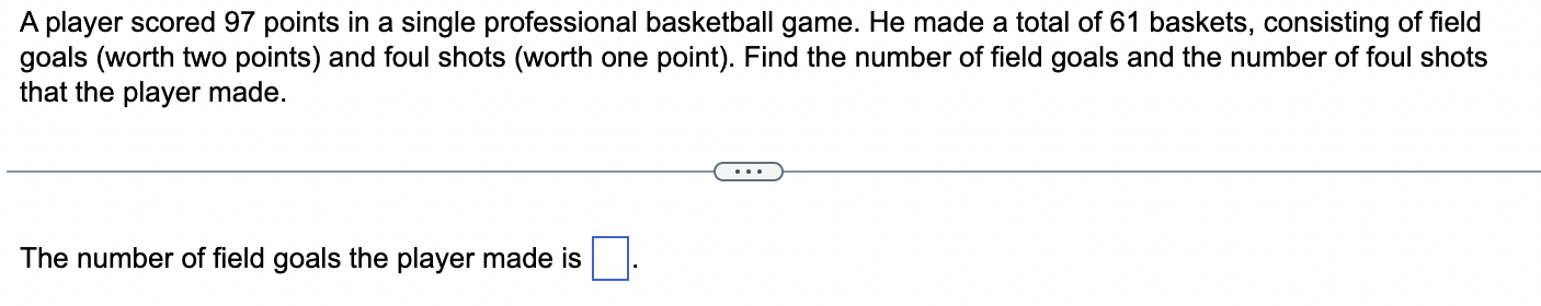 Solved A player scored 97 points in a single professional | Chegg.com