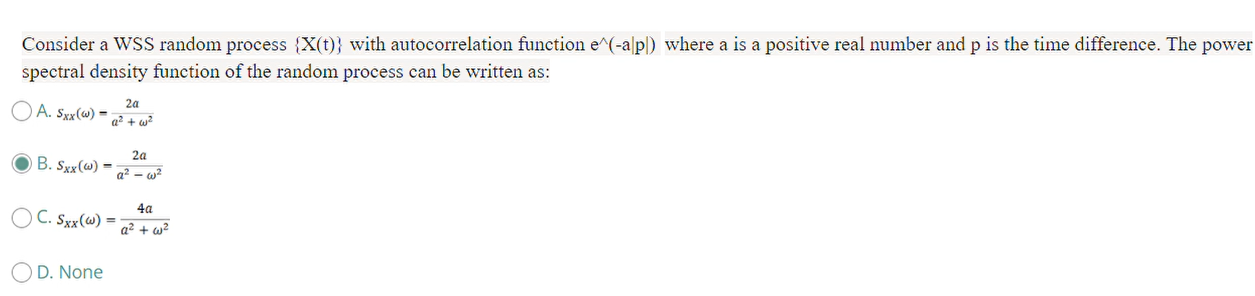 Solved Consider a WSS random process {X(t)} with | Chegg.com