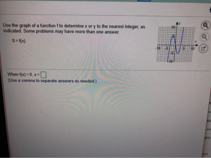 Solved Ay 40 Use The Graph Of A Function F To Determine X Or