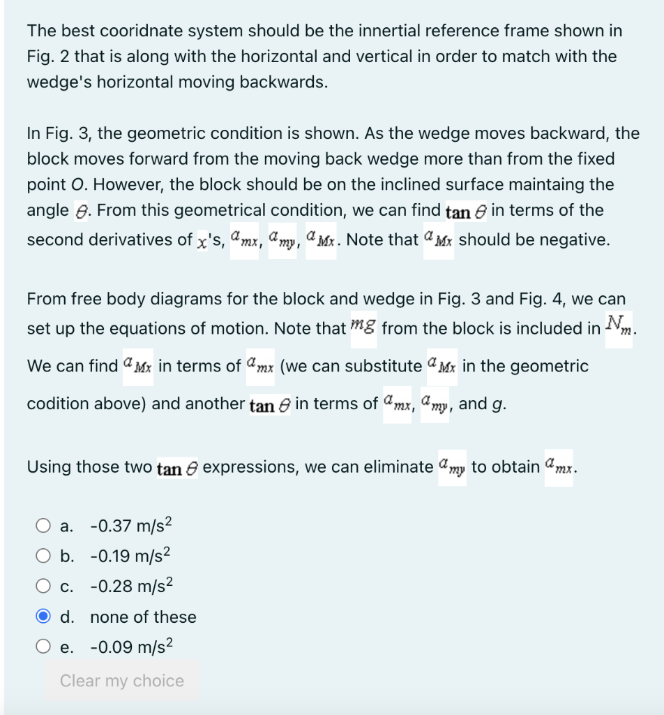 Solved A wedge with mass M=300 kg and the incline angle of | Chegg.com