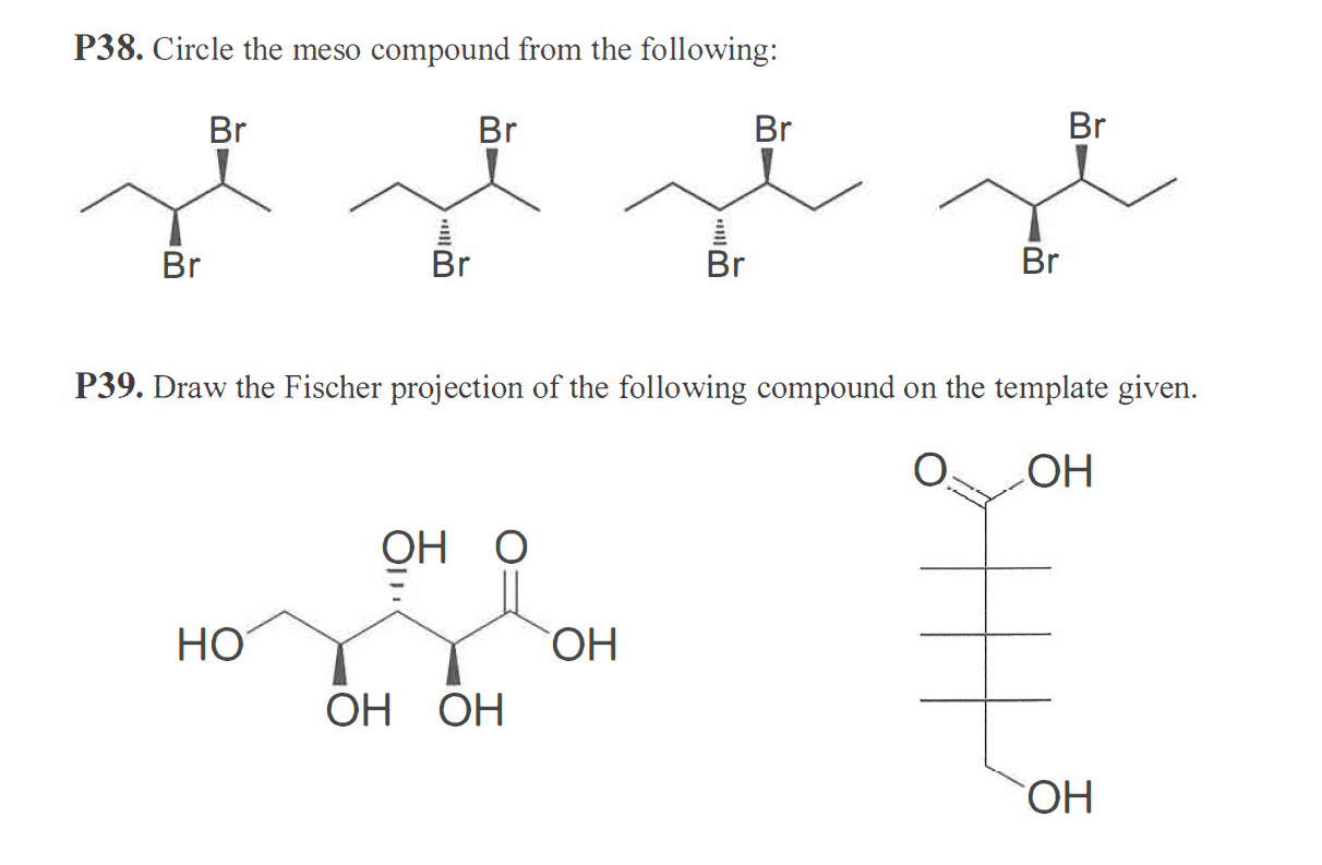 Solved P38. Circle the meso compound from the following: Br | Chegg.com