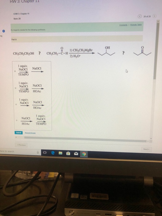 Solved HW 3: Chapter 20of20 > em 20 Part A OH 1CH,CH,MgBr 2) | Chegg.com