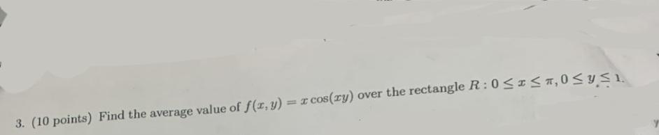 Solved 3. (10 points) Find the average value of | Chegg.com