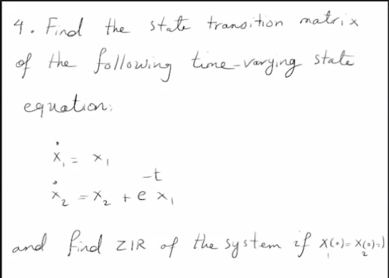 4 Find The State Transition Matrix Of The Following