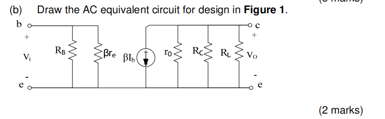 Solved Draw the AC equivalent circuit for design in Figure | Chegg.com