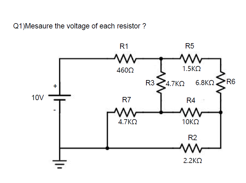 Solved Q1mesaure The Voltage Of Each Resistor 