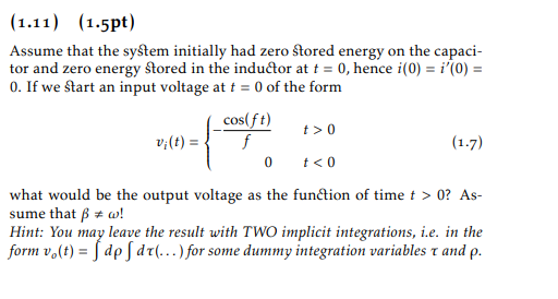 Solved Assume that the system initially had zero stored | Chegg.com