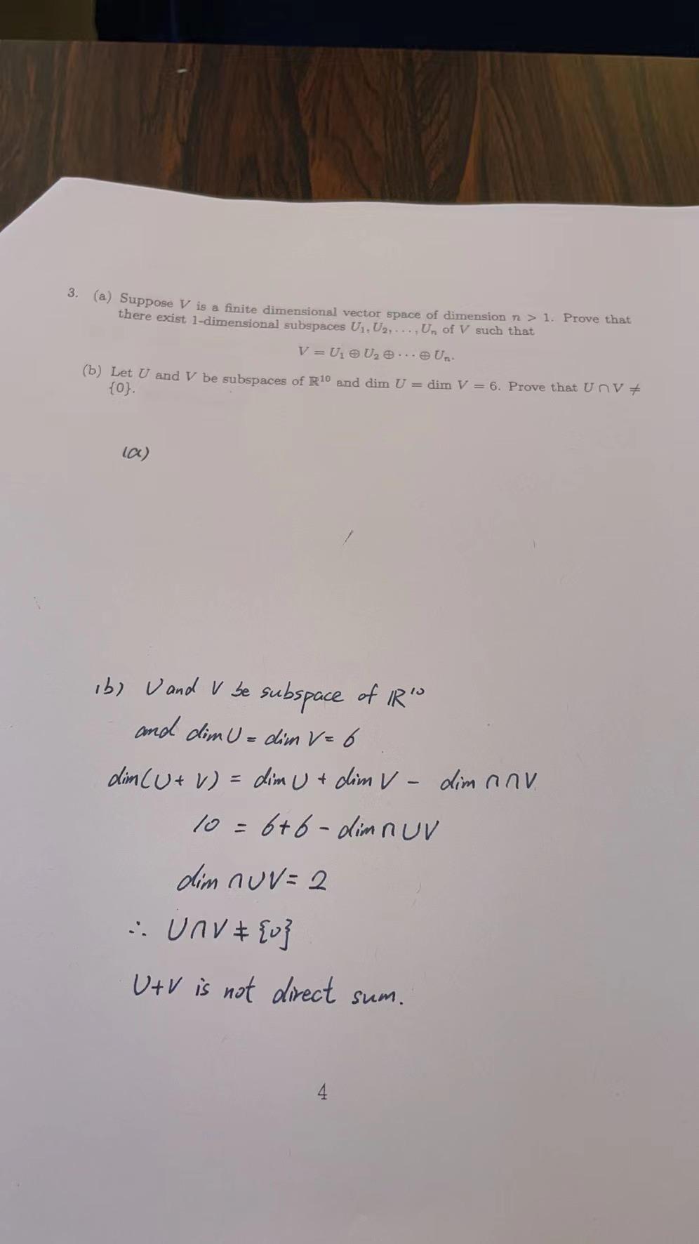 Solved 3. (a) Suppose V is a finite dimensional vector space | Chegg.com