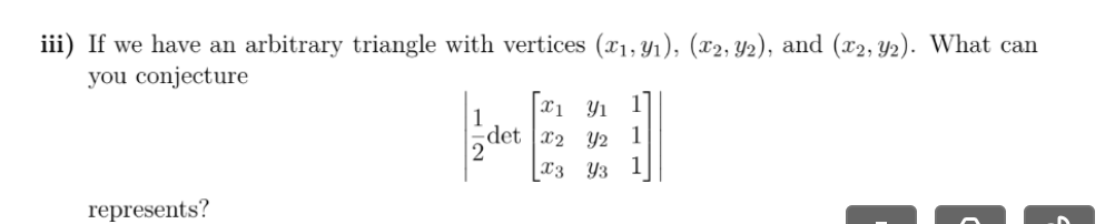 ii) If we have an arbitrary triangle with vertices | Chegg.com