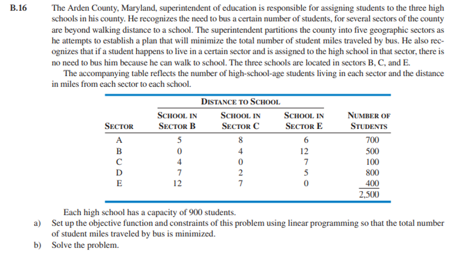 Solved The Arden County, Maryland, superintendent of | Chegg.com