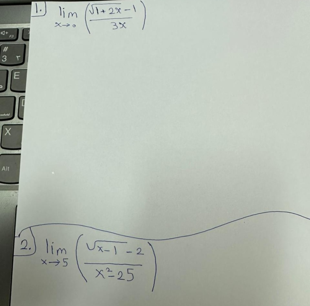 Solved limx→0(3x1+2x−1) limx→5(x2−25x−1−2) | Chegg.com