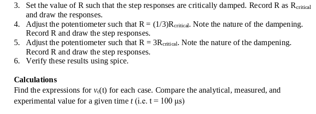 Solved A. Series RLC second order transient circuit 1. | Chegg.com