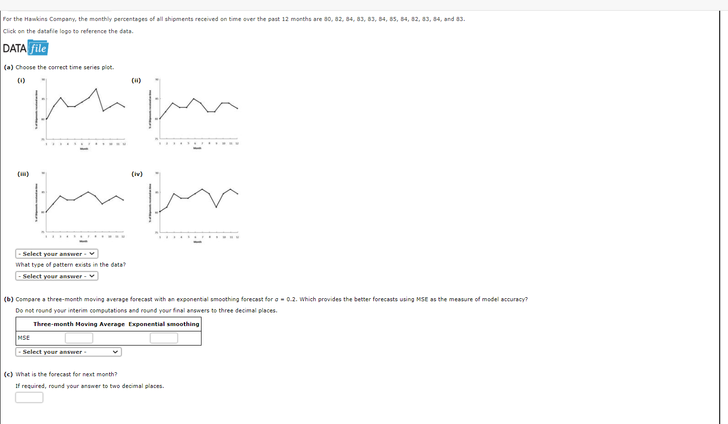 Solved Click On The Datafile Logo To Reference The Data 