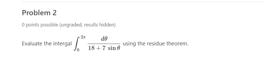 Solved Problem 2 O points possible (ungraded, results | Chegg.com
