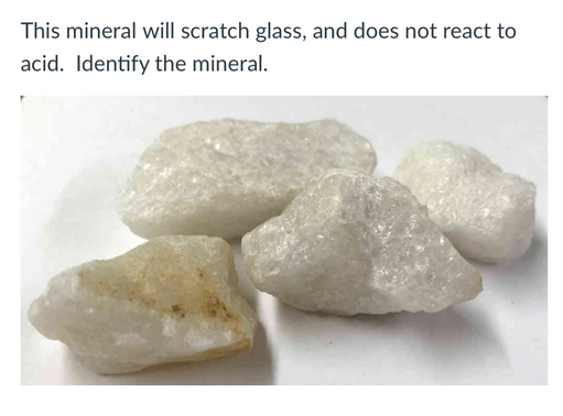Solved This mineral will scratch glass, and does not react | Chegg.com