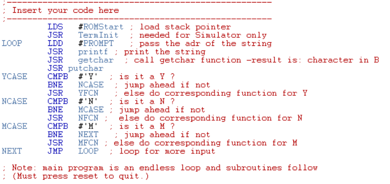 Solved For HSC12/code warrior software, please debug this | Chegg.com