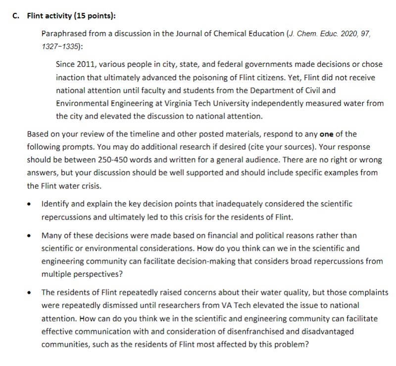 Solved Flint activity (15 points): Paraphrased from a | Chegg.com