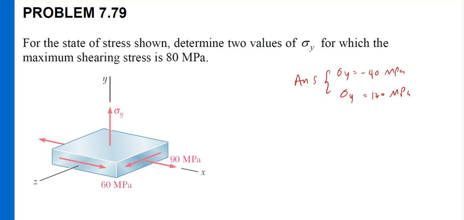 Solved PROBLEM 7.79For the state of stress shown, determine | Chegg.com