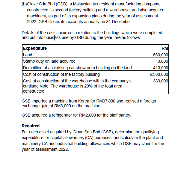 Solved Note: You should list all items referred to in the | Chegg.com