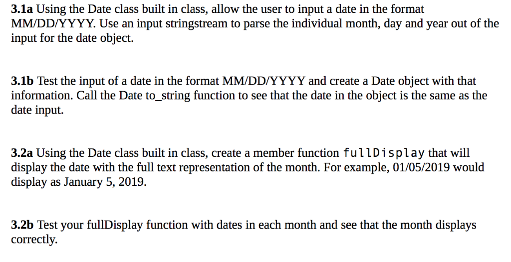 Solved Date.h #include #ifndef DATE_H #define | Chegg.com